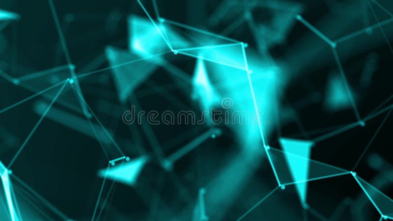 Plexus of Abstract Blue Geometrical Lines with Moving Triangles and ...