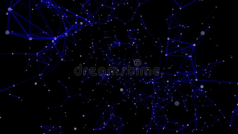 Plexus of Abstract Blue Lines, Triangles and White Dots. Technologies ...