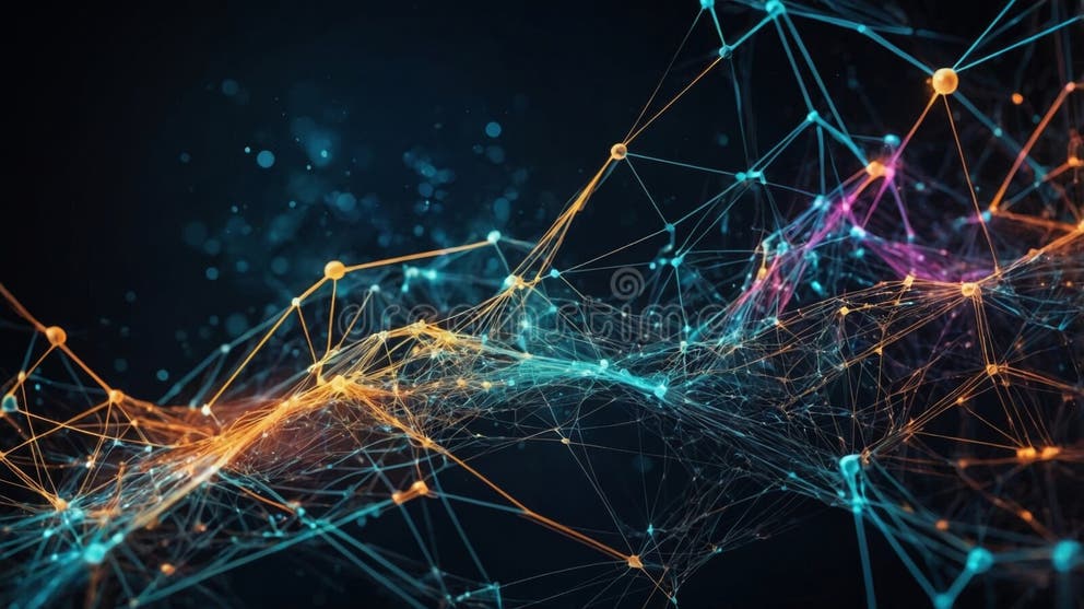 Plexus Abstract Technology Background Connecting Lines and Dots Stock Photo - Image of internet ...