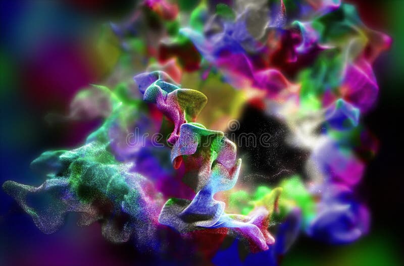 Plexus of Beautiful Particles, 3d Illustration Stock Illustration ...