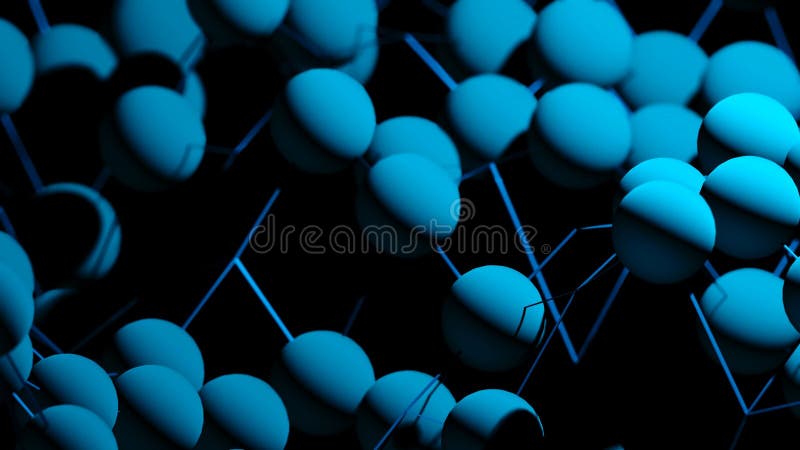 Plexus of Blue Connected Spheres Float in Space Science Concept Stock ...