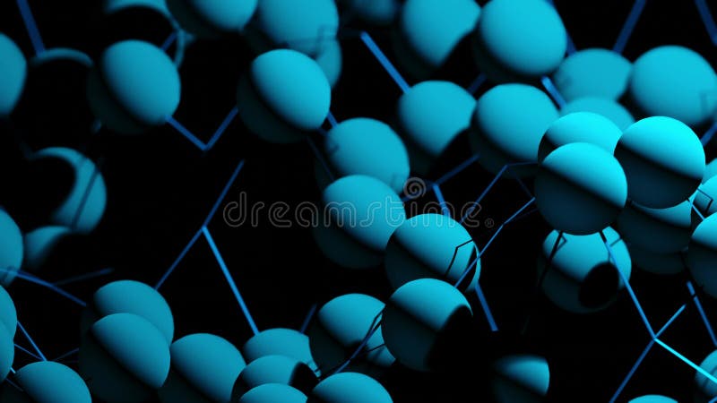 Plexus of Blue Connected Spheres Float in Space Science Concept Stock ...