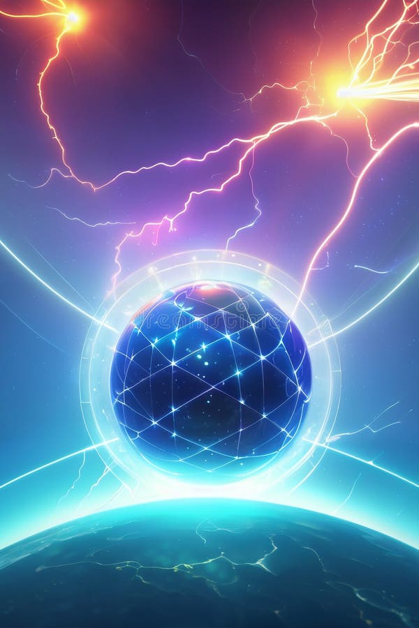 Plexus of Digital World, Glowing Links and Sphere, Stunning Visual ...