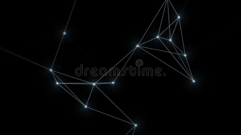 Plexus Effect Abstract Digital Connection Moving Dots And Lines Stock Illustration