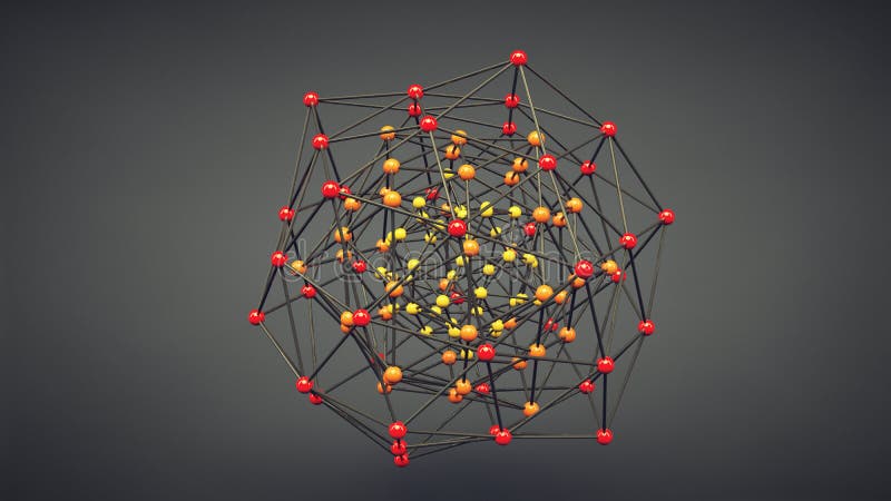 Plexus Effect, 3D Rendering, Illustration. Stock Illustration ...