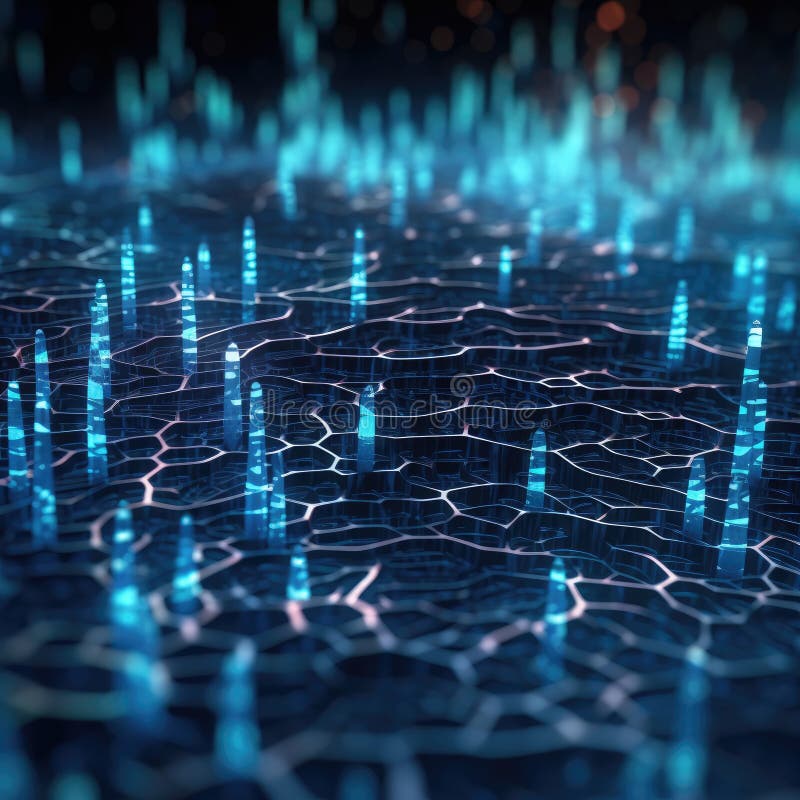 Plexus Effect. the Luminous Dots are Connected by Lines Stock ...