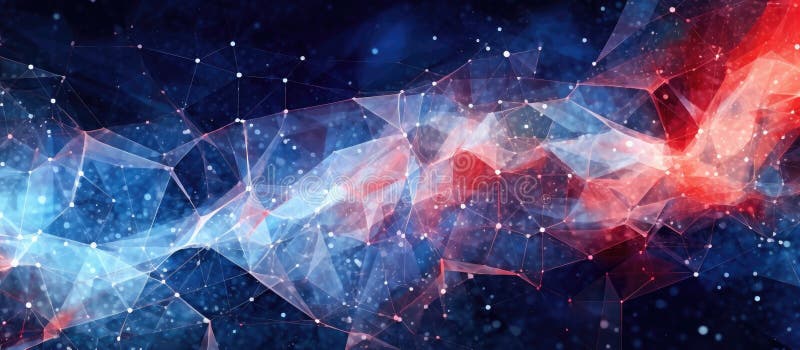 Plexus Effect. the Luminous Dots are Connected by Lines Stock ...