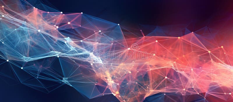 Plexus Effect. the Luminous Dots are Connected by Lines Stock ...