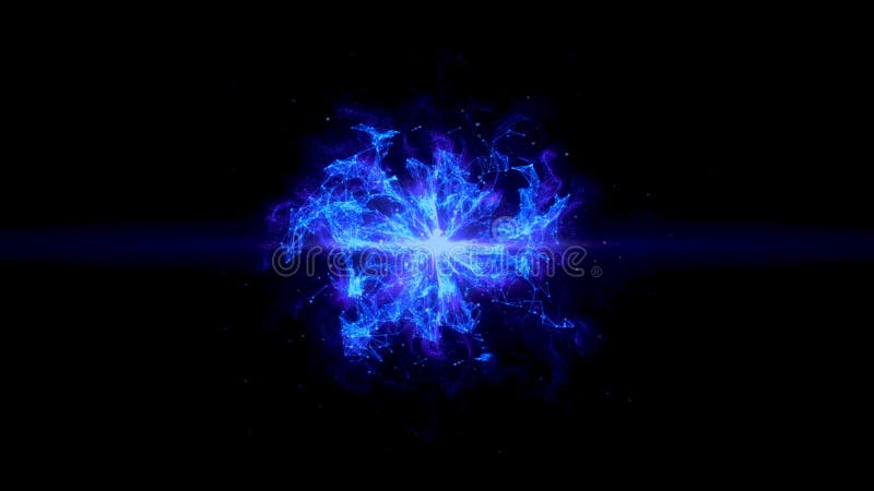 Abstract Explosion Plexus for Logo Opening Template, Glowing Blue ...