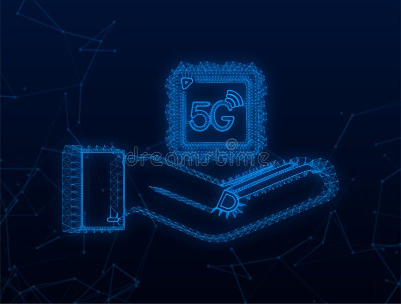 ESIM Embedded SIM Card with Hands Icon Symbol Concept. New Chip Mobile ...