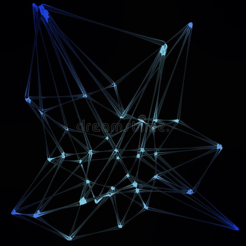 Plexus Lines, Dots and Light Beams with Light Points. Abstract ...