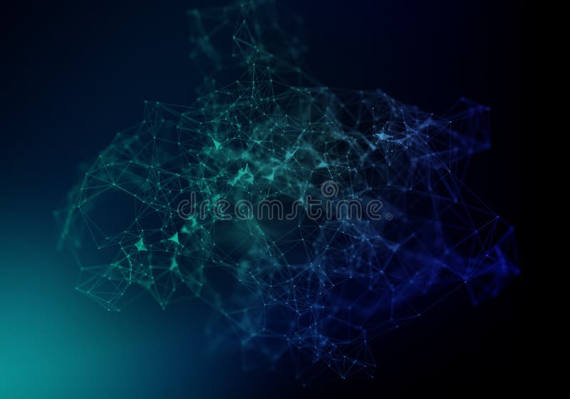 Plexus Lines, Dots and Light Beams with Light Points. Abstract ...