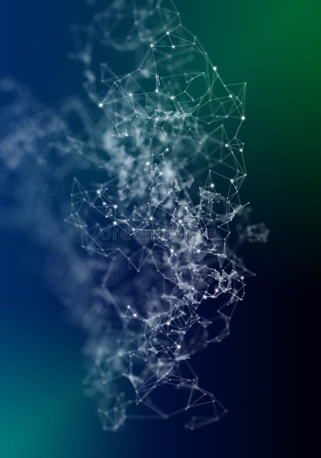 Plexus Lines, Dots and Light Beams with Light Points. Abstract ...