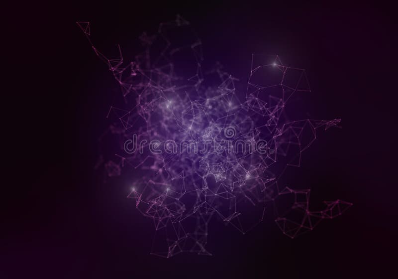 Plexus Lines, Dots and Light Beams with Light Points. Abstract ...