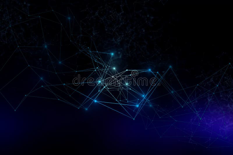 Plexus Lines, Dots and Light Beams with Light Points. Abstract ...