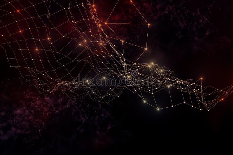 Plexus Lines, Dots and Light Beams with Light Points. Abstract ...