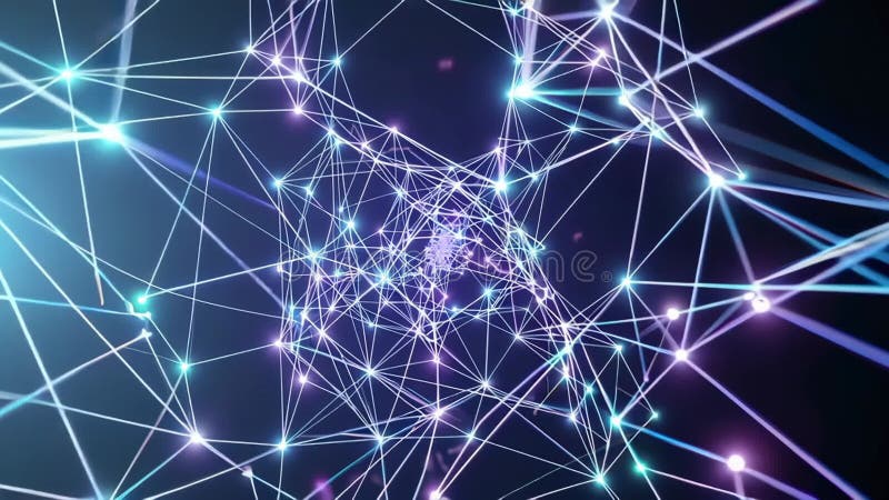 Plexus Network Rotating Slowly in Dark Space Stock Video - Video of ...