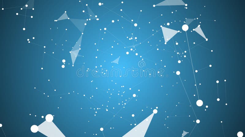 Plexus Particles in Motion on Blue Background. Stock Video - Video of ...
