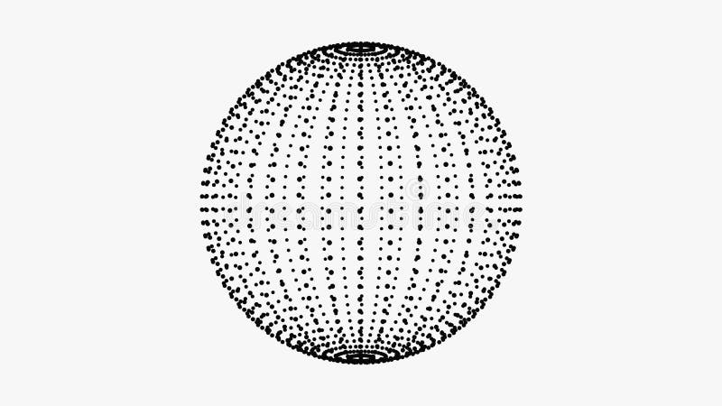 Loop Rotate Sphere Animation Cycle. Yellow Dots on the Alpha ...