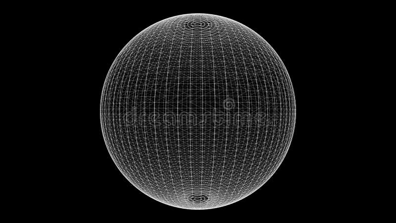 Loop Rotate Sphere Animation Cycle. Yellow Dots on the Alpha ...