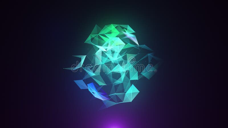 Plexus with Triangular Edges of a Translucent Cube Stock Footage ...