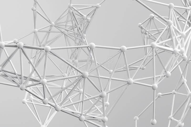 Plexus Wired Structure White Abstract Background Stock Illustration ...