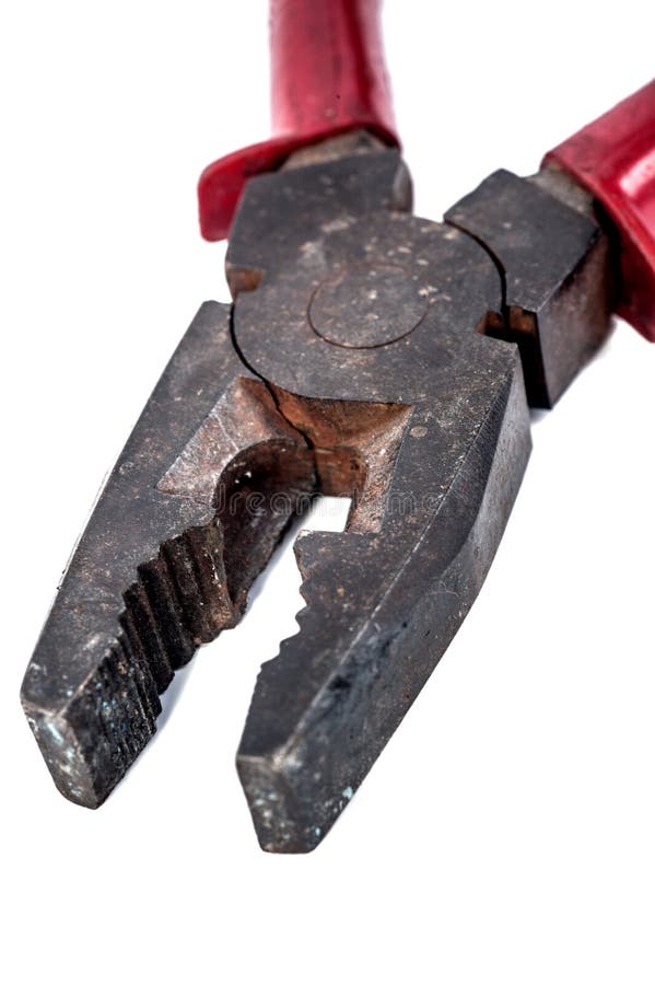 Pliers Aged Tool Rust Isolated Stock Image - Image of construction ...