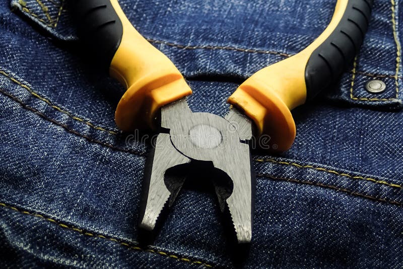 Pliers Black and Blue Open Close-up Work Tool Construction Repair Stock ...