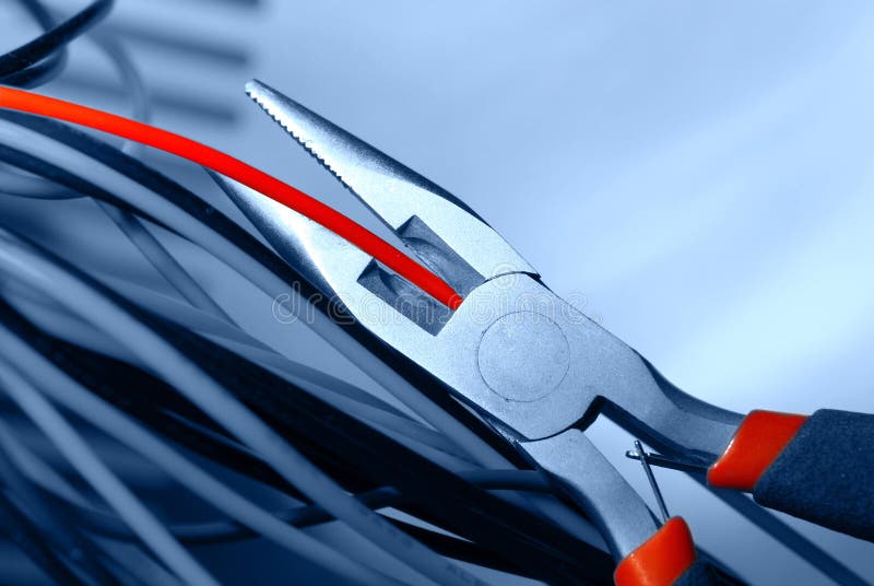 Pliers and cable stock image. Image of nippers, cutter - 10120879