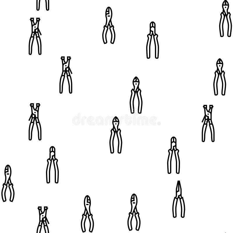 Pliers Equipment Tool Repair Work Vector Seamless Pattern Stock ...