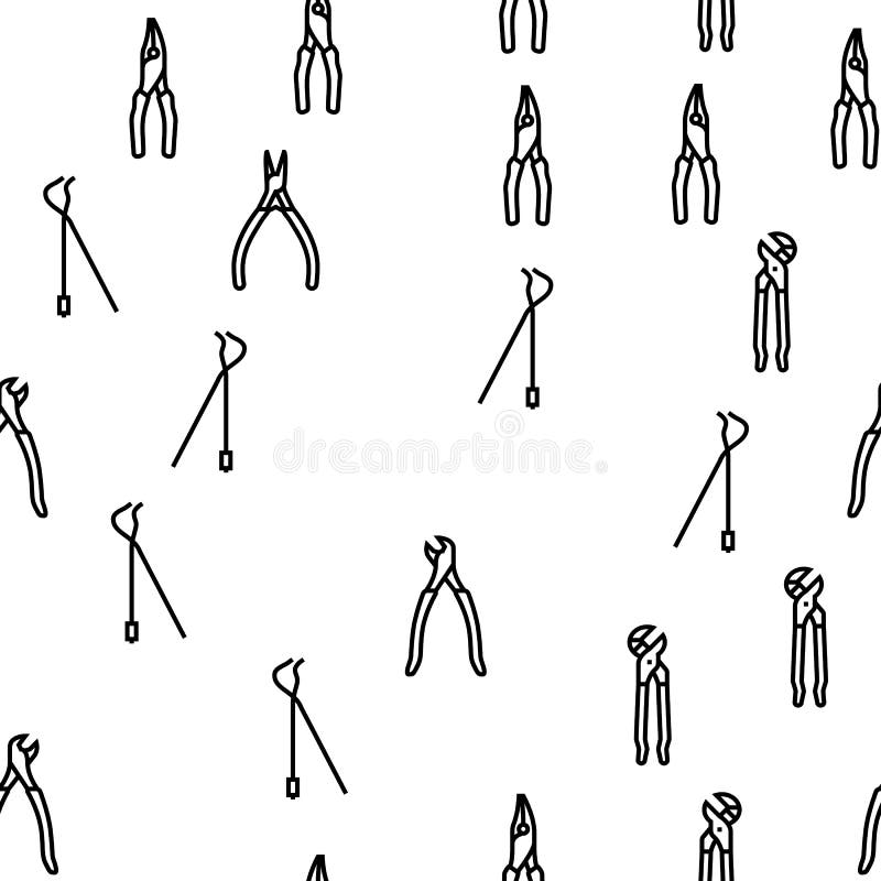 Pliers Equipment Tool Repair Work Vector Seamless Pattern Stock Vector ...