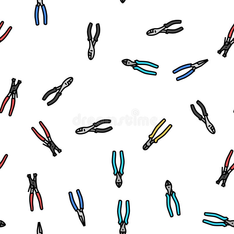 Pliers Equipment Tool Repair Work Vector Seamless Pattern Stock Vector ...
