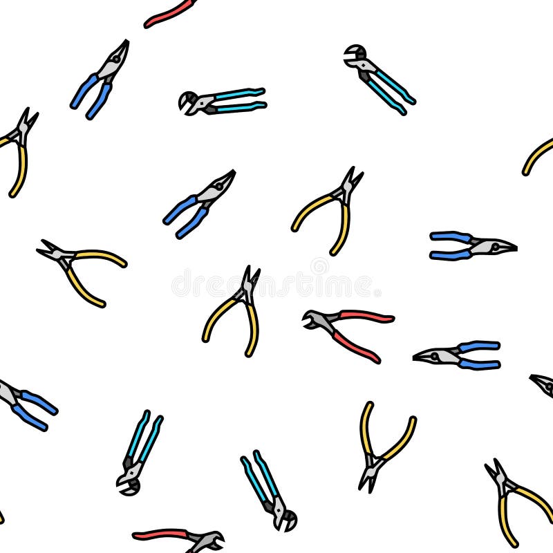 Pliers Equipment Tool Repair Work Vector Seamless Pattern Stock ...