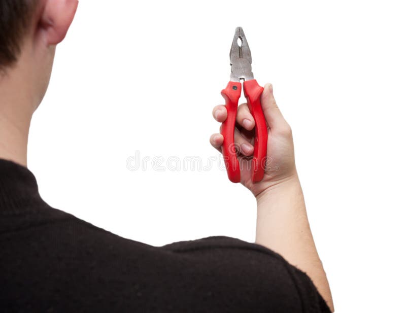 Hand gripping pliers stock image. Image of household, machine - 9432397