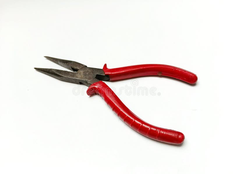 Pliers with Red Handles on White Background for Crafting Stock Image ...
