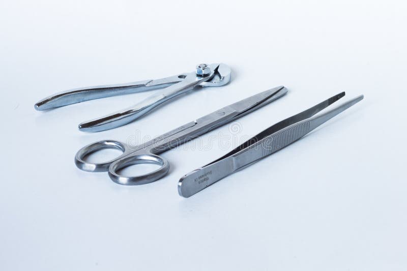 Pliers, Scissors and Tweezers Stock Image - Image of metal, chrome ...
