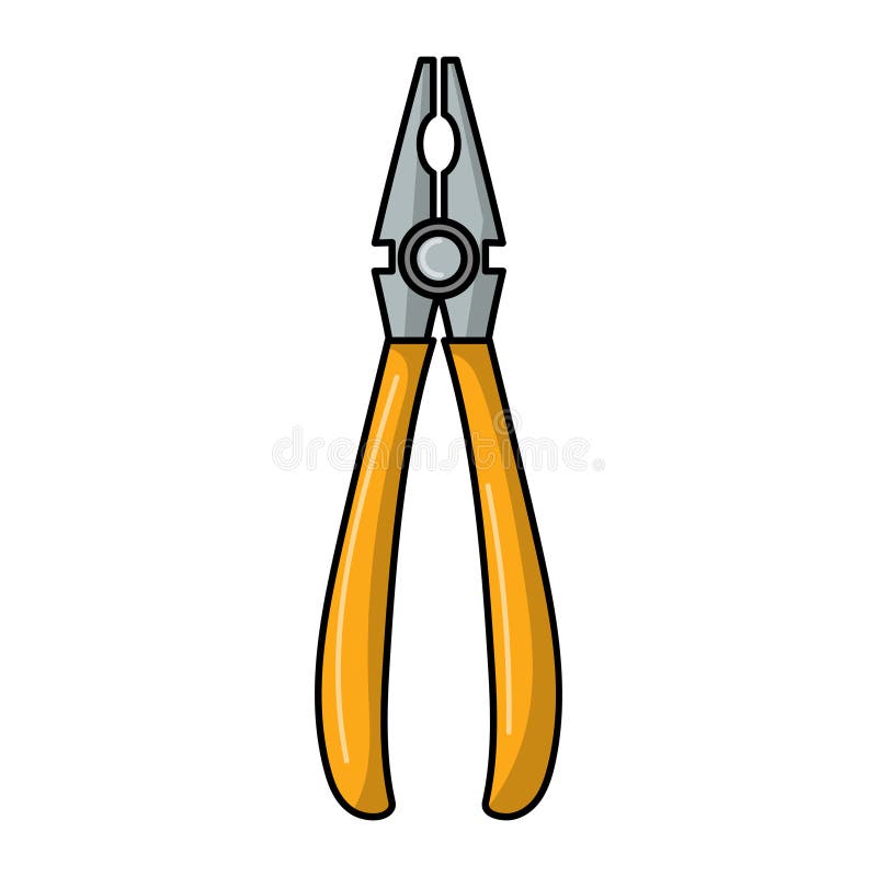 Pliers Tool Icon Vector, Yellow Pliers Tool Flat Illustration, Pliers ...