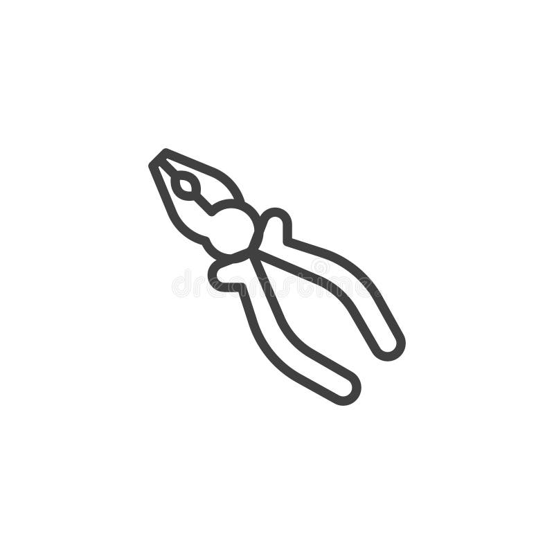 Pliers Tool Icon Set with Scissors, Lineman, Needle Nose, Diagonal ...