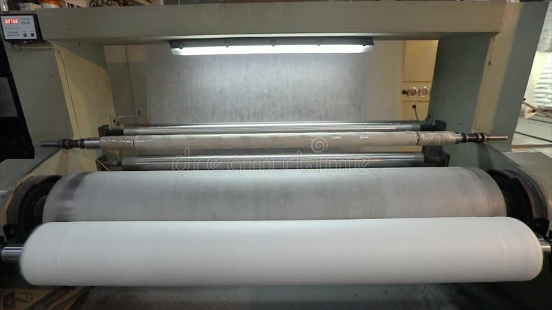 Pliester Manufacturing Process. Roll-up of Non-woven Fabric in a ...