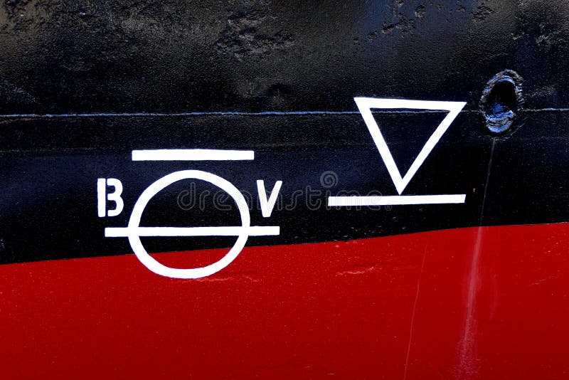 Plimsoll Line Markers on Freighter Hull Stock Image - Image of hull ...