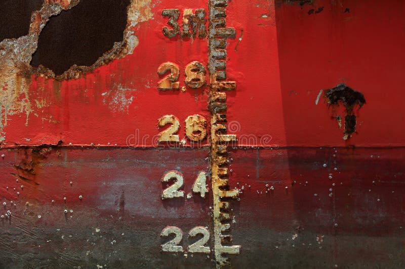 Plimsoll line on ship stock photo. Image of scale, ship - 378788436
