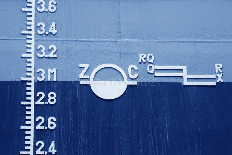 Plimsoll mark on the ship stock image. Image of equipment - 33916883