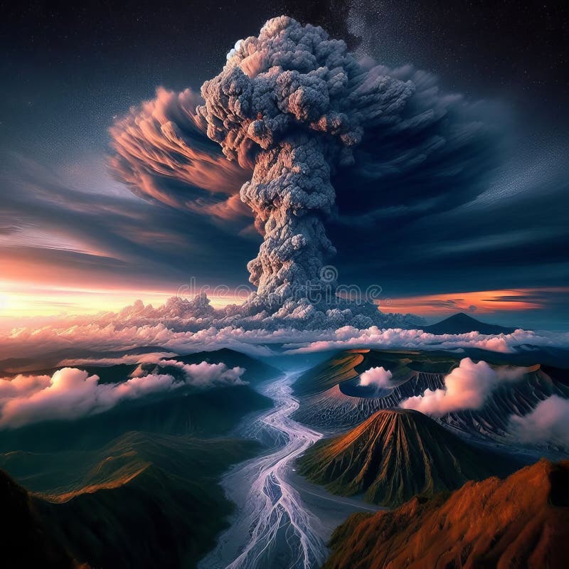 26 5 Plinian Eruption a Highly Explosive Volcanic Eruption Char Stock ...