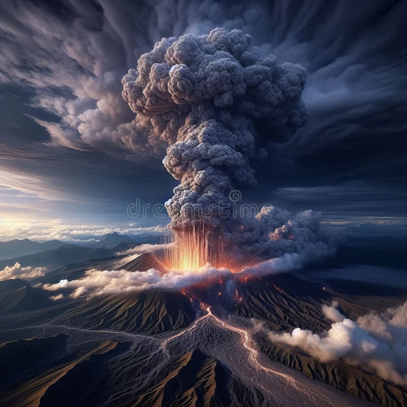 27 5 Plinian Eruption a Highly Explosive Volcanic Eruption Char Stock ...