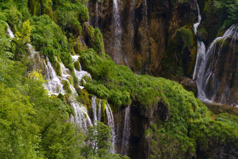 3D Beautiful Waterfall on Smartphone. 3D Pop Out Effect Stock Image ...