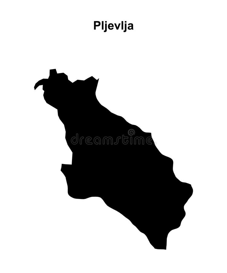 Pljevlja outline map stock vector. Illustration of atlas - 360612103