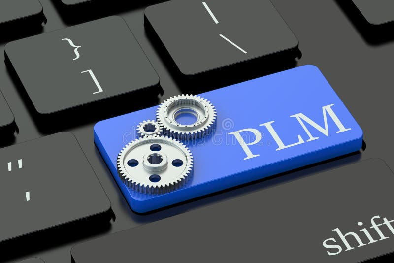 PLM Concept on Keyboard Button Stock Illustration - Illustration of ...