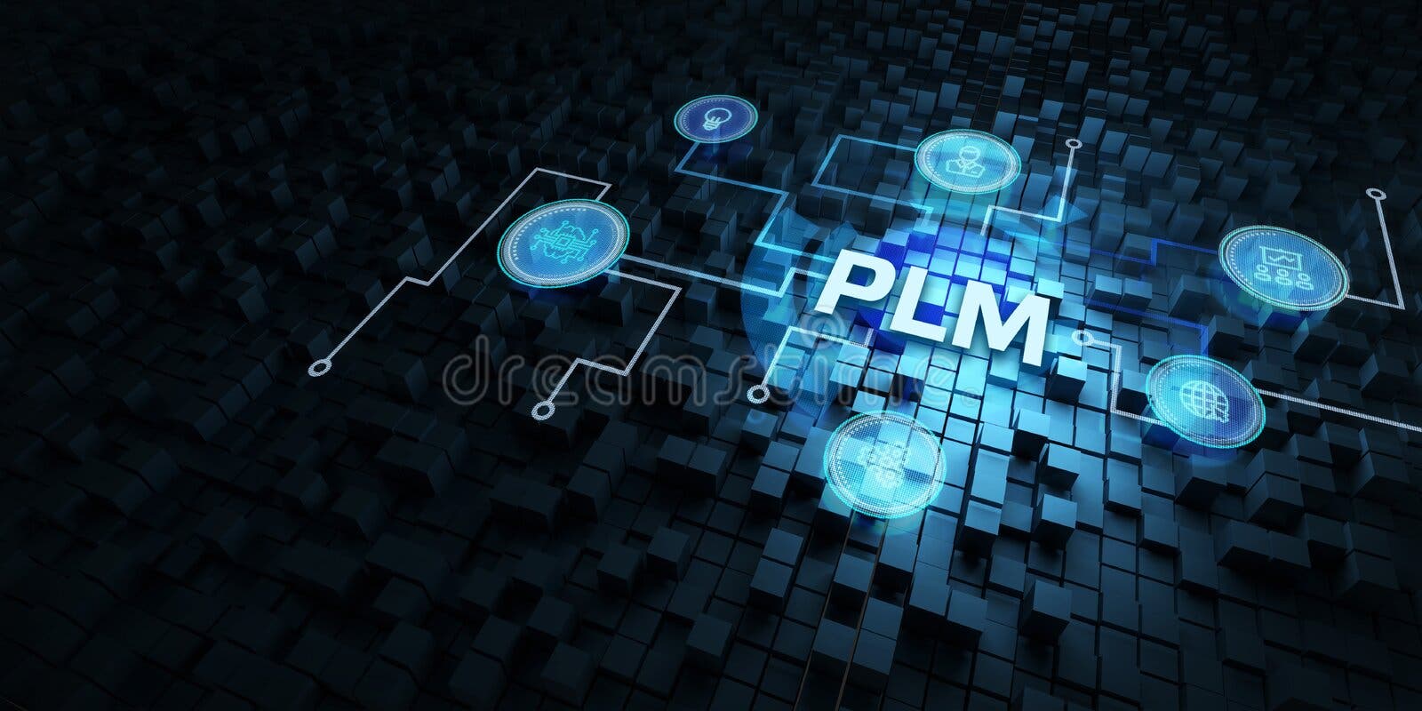 PLM Product Lifecycle Management System Technology Concept. Technology ...