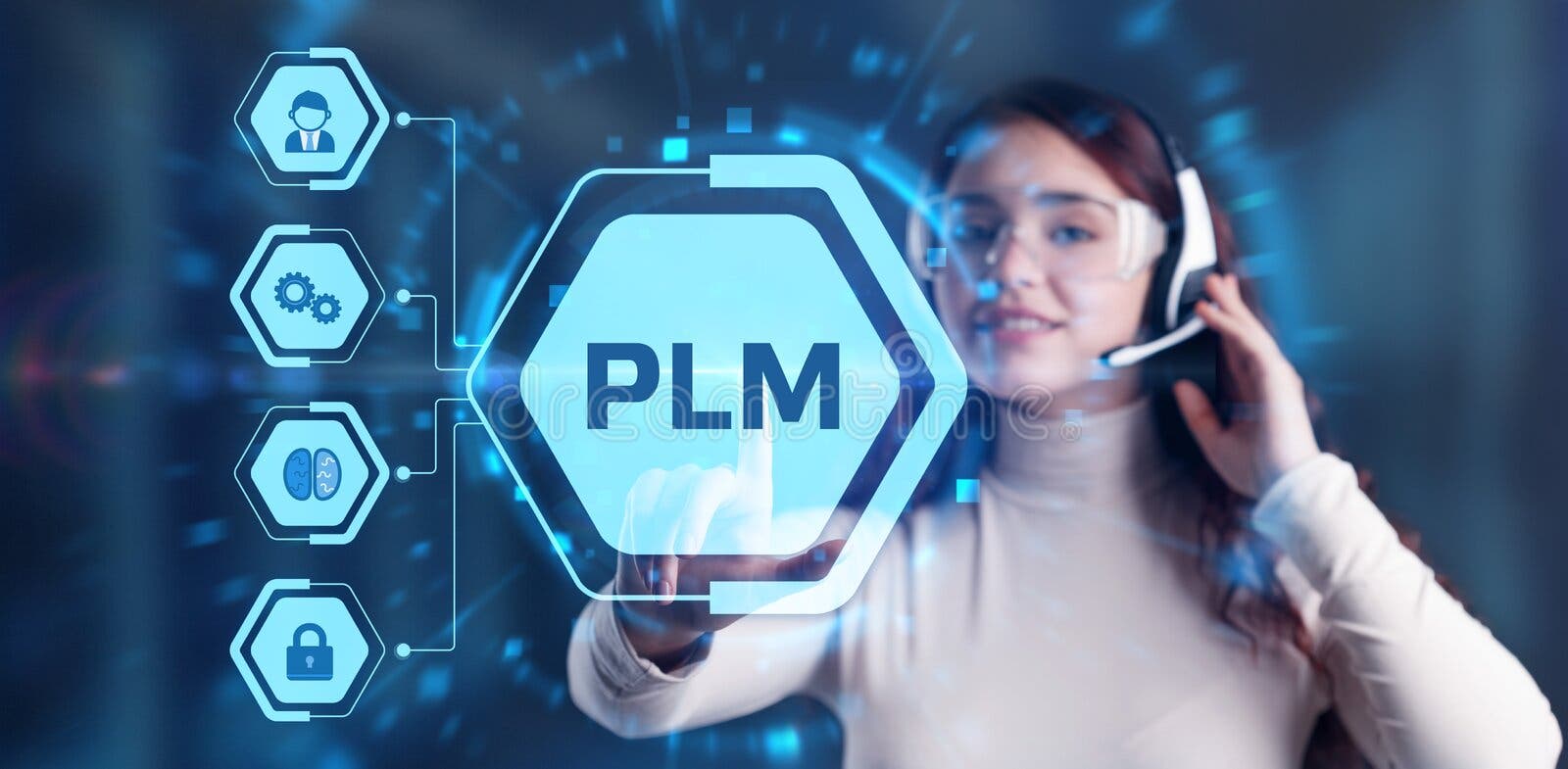 PLM Product Lifecycle Management System Technology Concept. Technology ...