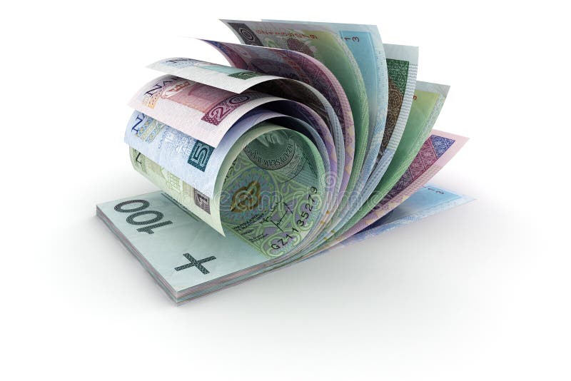 PLN Notes as a bundle stock illustration. Illustration of cash - 130526689